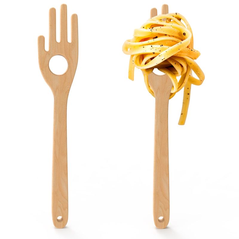 2 Pack 12" Wooden Spatula, STRÅLFENA Solid Birch Wood Spaghetti Server ...