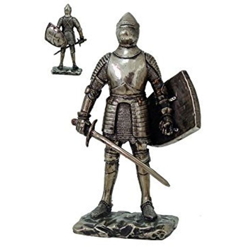 Medieval Knight Statue Bronze Finishing Cold Cast Resin Statue 7" tall ...