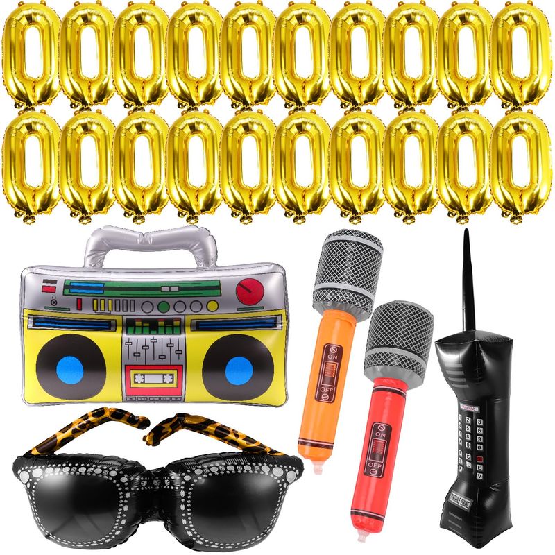 PLMMOUT 25 Pcs 80s 90s Party Decorations,Inflatable Boom Box,Inflatable ...