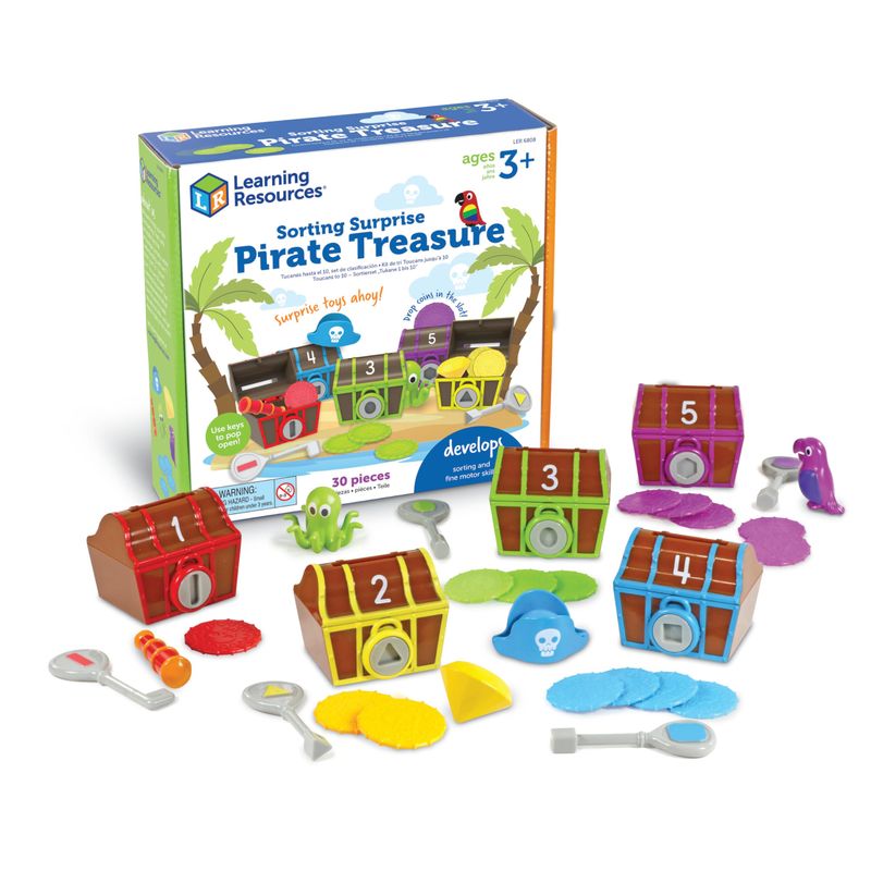 Learning Resources Sorting Surprise Pirate Treasure - 30 Pieces, Ages 3 ...