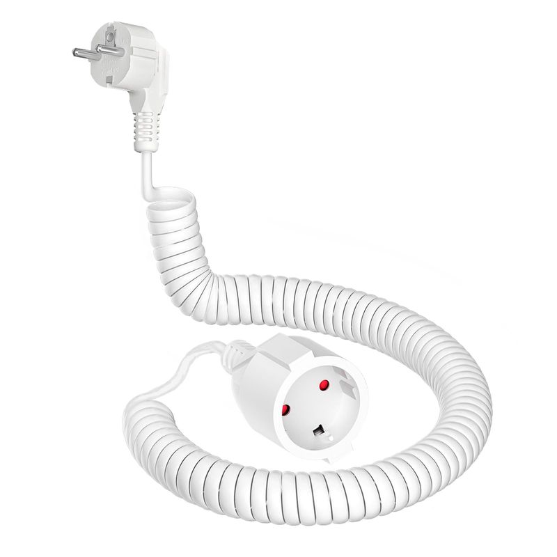 Earthing Contact Spiral Extension, 3 m Stretchy Spiral Cable with ...