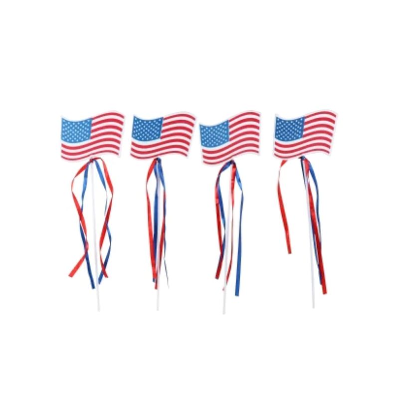 GB International American Flag Foam Wand 4ct., Red, White, Blue, 18 ...