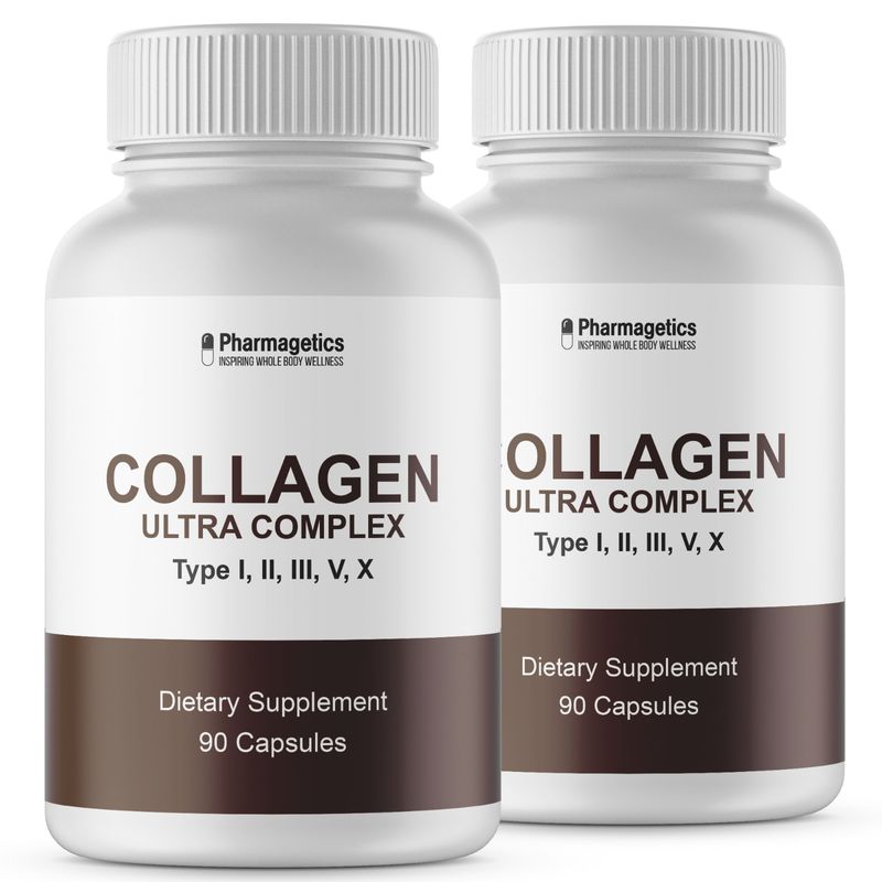 Collagen Ultra Complex Types I, II, III, V & X - 2 Bottles 180 Capsules ...