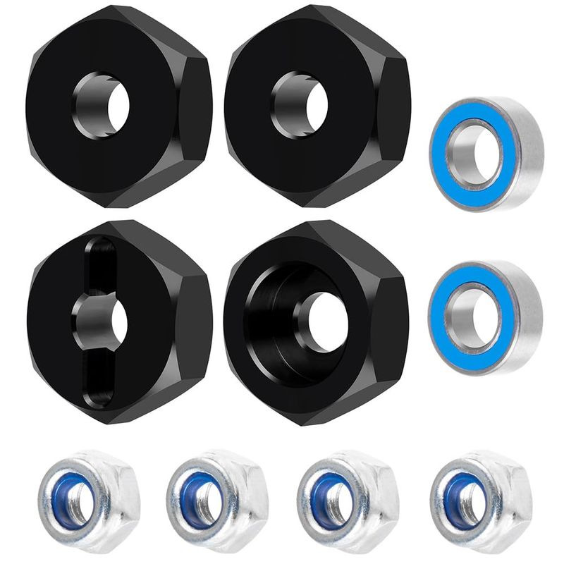 MORLORDY 4Pcs 12mm Wheel Hex Hub Adapters for 1/16 Scale RC Cars Losi Mini JRX2 & JRXT Upgrade ...