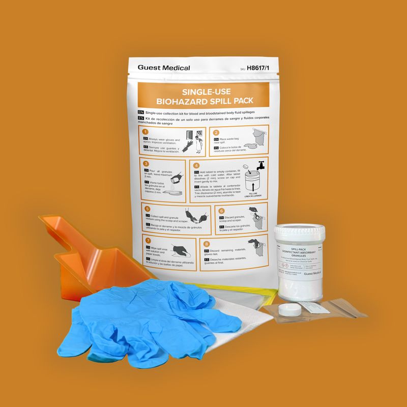 Biohazard Spill Pack, Blood Spill Pack, Spill Kit, Single-Use (1 Spill ...