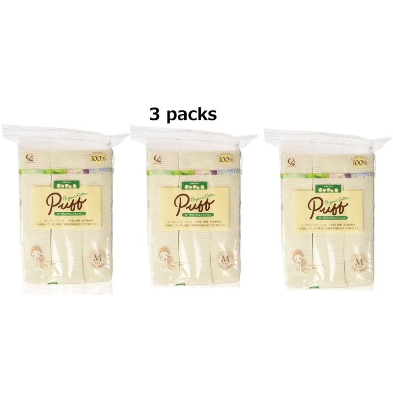 Cotton Lab: Organic Cotton Puff, Size M, 200 Sheets x 3 Piece Set ...