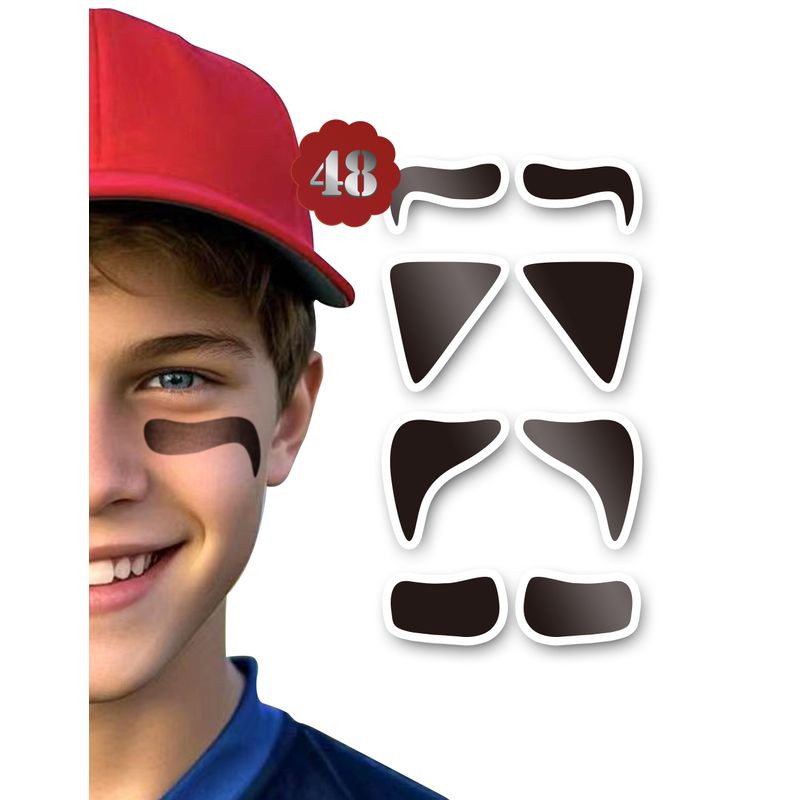 48 Pairs Eye Black Stickers, Baseball Football Softball Face Stickers ...