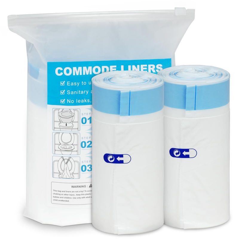 ACWOO Commode Liners for Bedside Portable Toilet Chair Bucket, 40 Pack ...