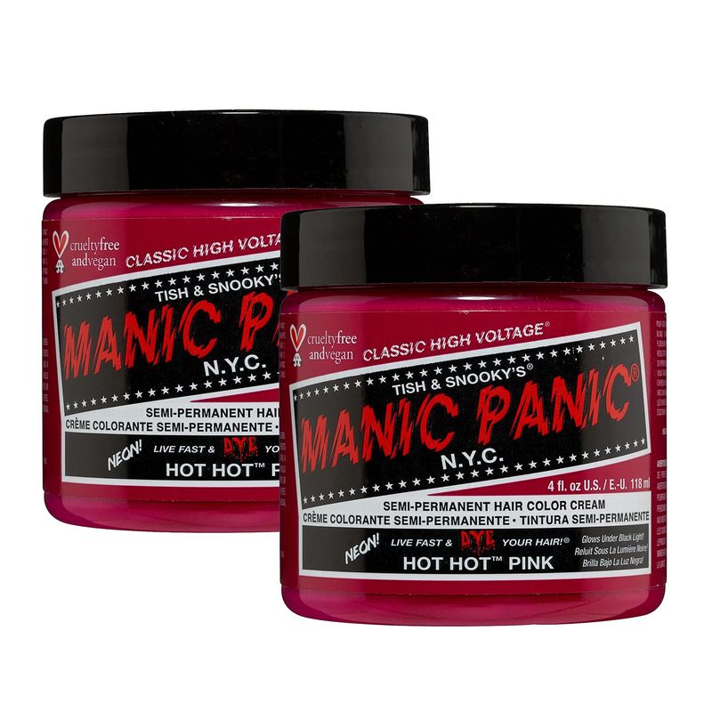 MANIC PANIC Hot Hot Pink Hair Dye – Classic High Voltage - (2PK) Semi ...