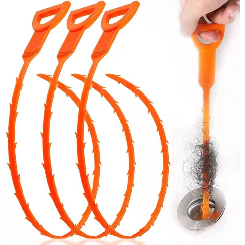 HFLYJPYW 3 Pack 25 Inch Hair Snake Hair Drain Clog Remover Cleaning ...