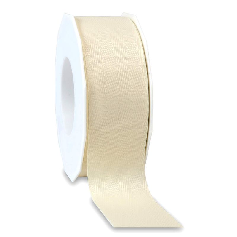 finemark 25 m x 40 mm Decorative Ribbon Love Nature Cream Ivory Gift ...