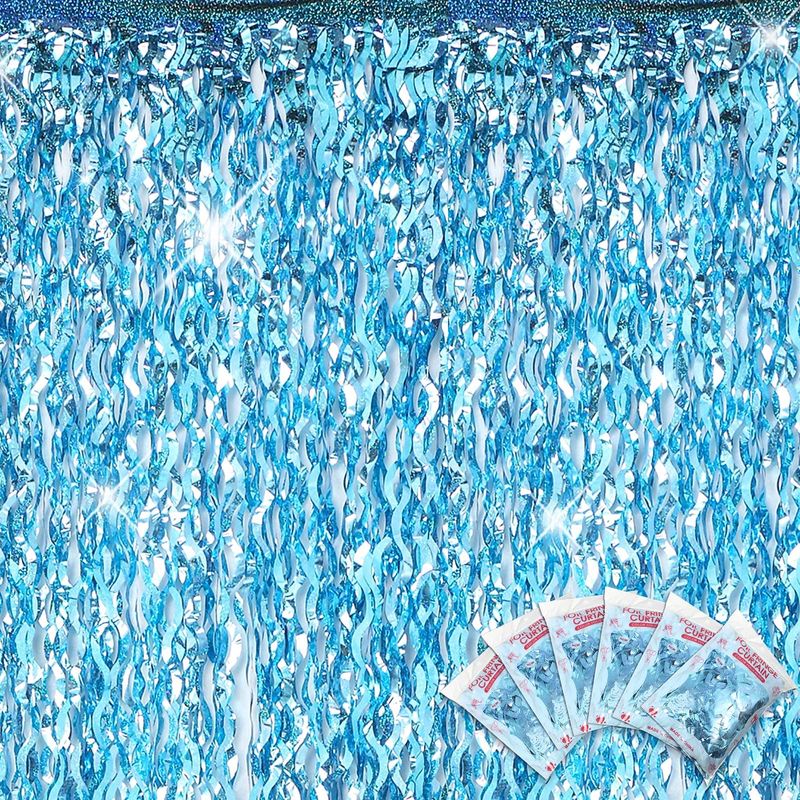 Jutom 6 Pieces Foil Fringe Backdrop Party Fringe Curtain 3.3 x 6.6 ft Tinsel Streamer Backdrop ...