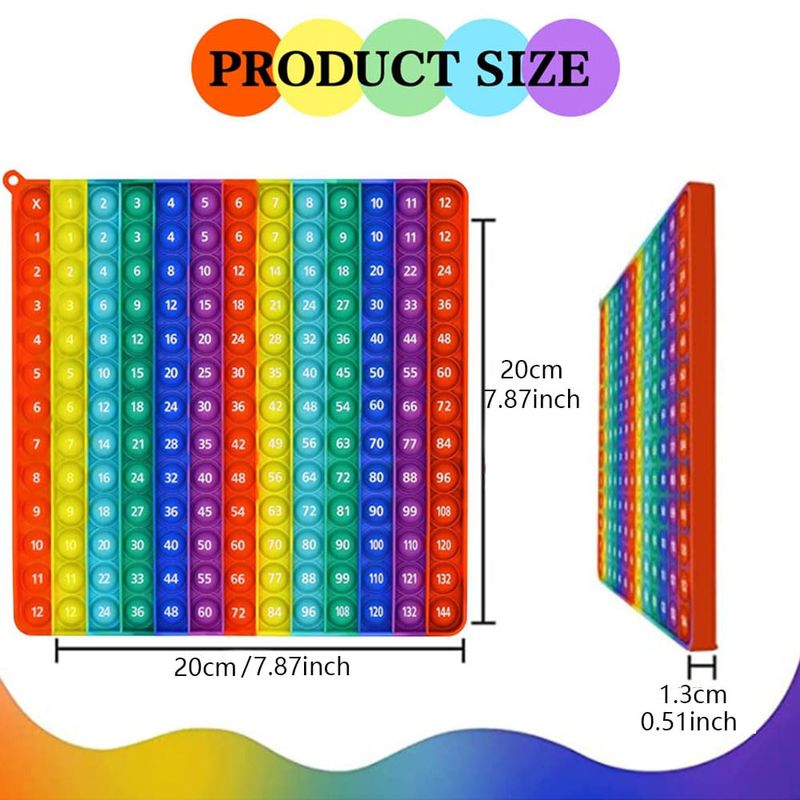 Yadishen Multiplication Table Fidget Rainbow Multiplication Game 12x12 ...