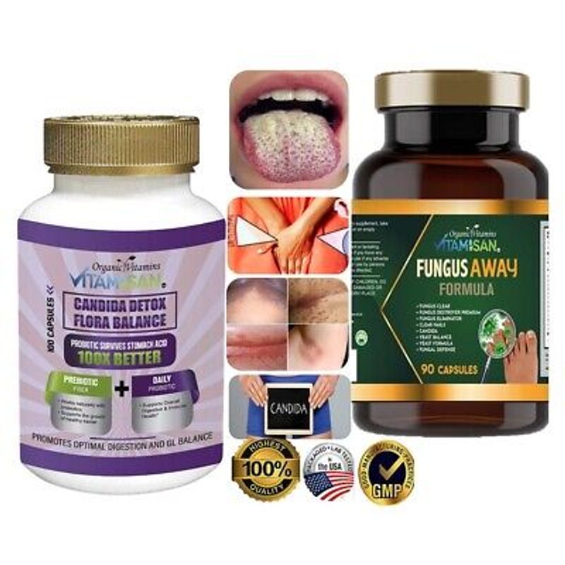 L.Acidophilus - Candida Away 2000- Antifungal Detox Your Body Capsules ...