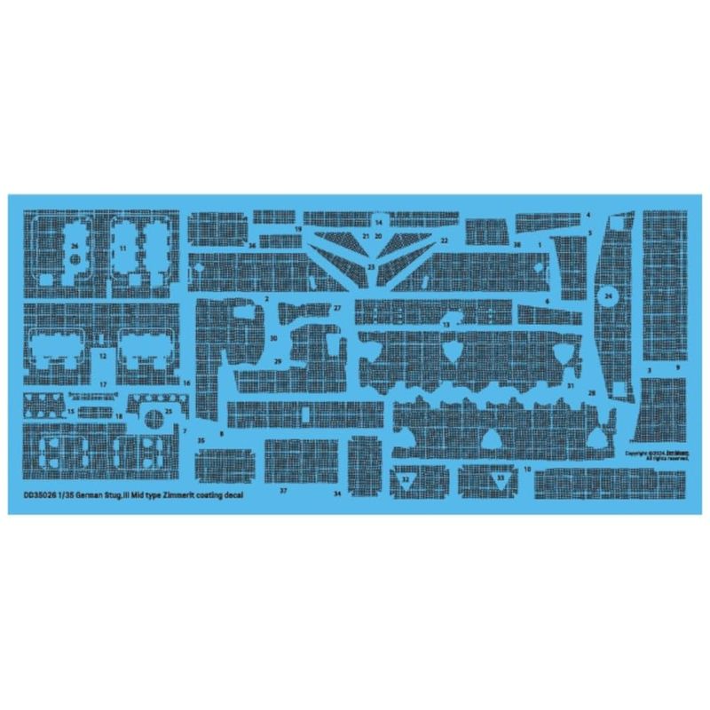 Def Model 1/35 WW2 German III Assault Gun G Twin Merritt Coated Decal ...