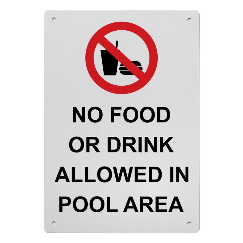 No Food Or Drink Allowed Sign, 8.5 x 11 in" OSHA Compliant Swimming ...