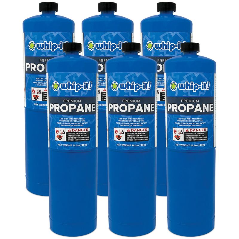 Whip It 6 pk Propane 14 Oz Standard Propane Gas Fuel Cylinder Canister ...