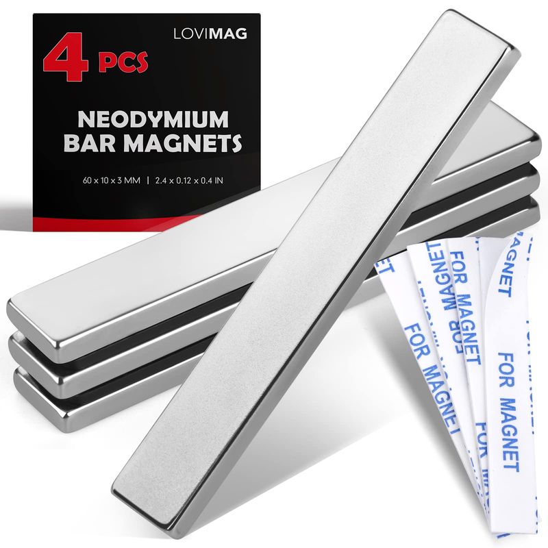 LOVIMAG Strong Neodymium Bar Magnets with Double-Sided Adhesive, Rare ...