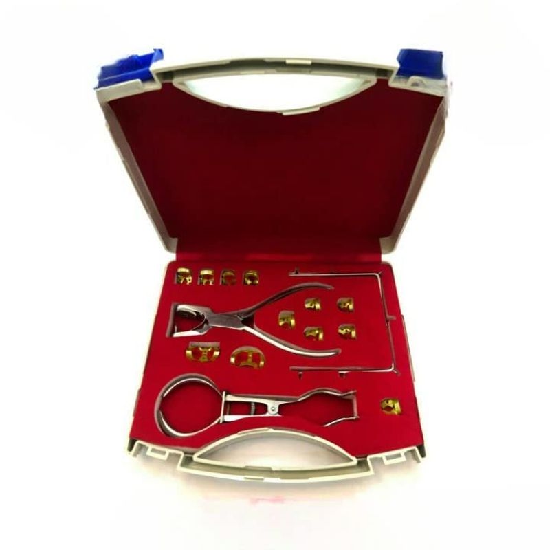 Dental Rubber Dam Kit Stainless Steel 15Pcs Dental Endodontic Kit ...