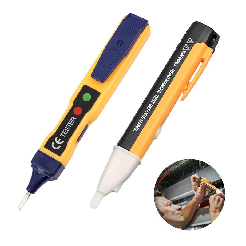 XdealCozyxc 2 Pcs Non Contact Voltage Tester Pen, 12V To 1000V Electric ...