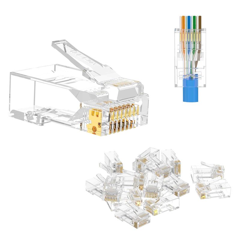 VCE RJ45 Connector for CAT6 CAT5E CAT5 LAN Cable Through Type LAN ...