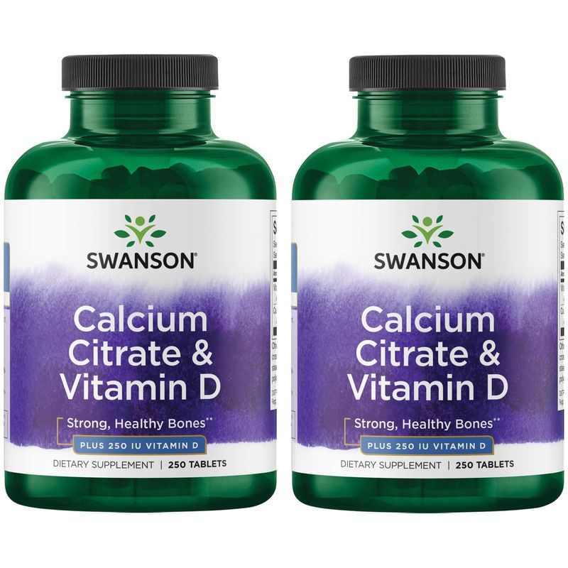 Swanson Calcium Citrate & Vitamin D3 250 Tabs 2 Pack - EveryMarket