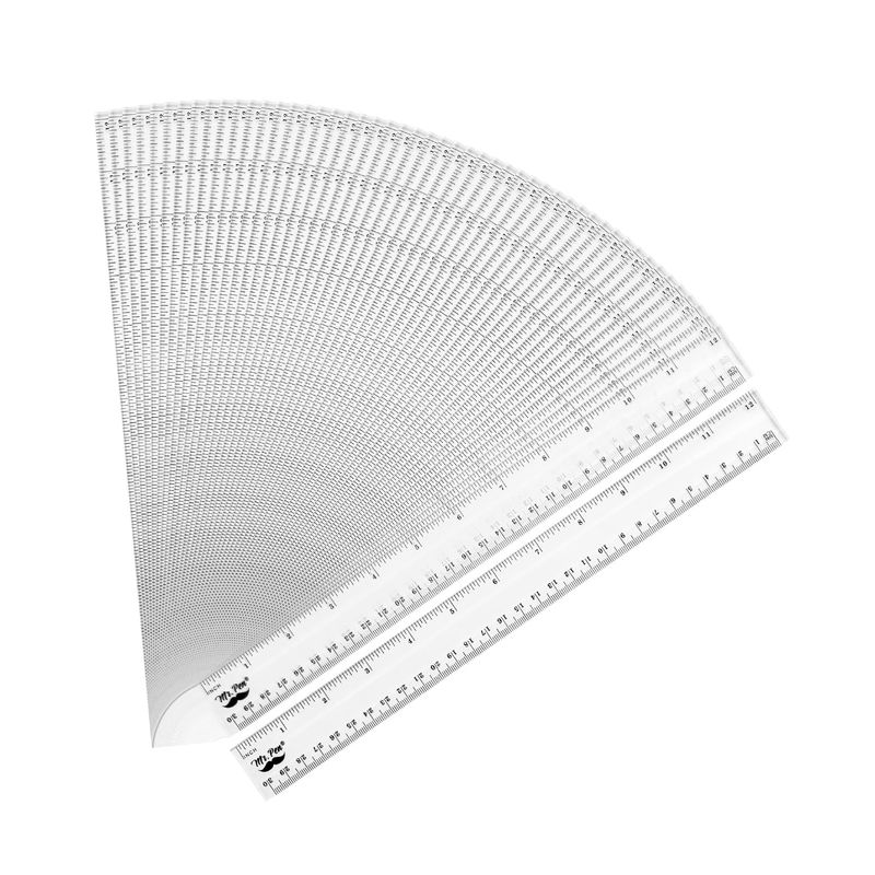 Mr. Pen- Plastic Ruler, 12 Inch, 50 Pack, Metric & Imperial, Clear ...