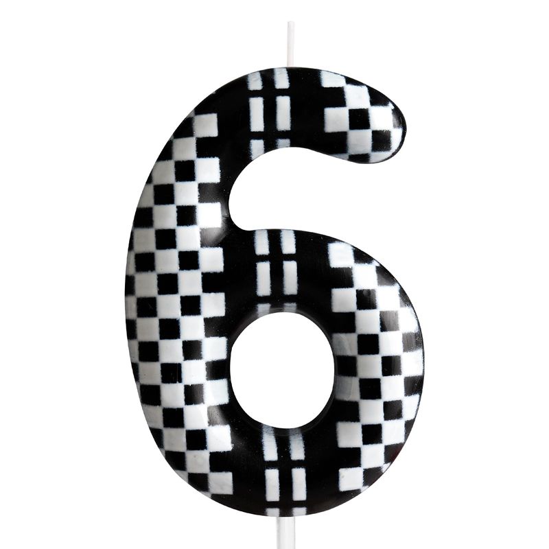 6th Birthday Candle Racing Cars Number 6 Candle Racing Cars Cake ...