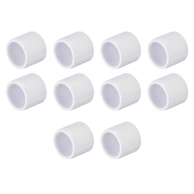 TOP-VIGOR 10Pcs 1/2 Inch PVC Pipe End Cap Fitting, PVC Pipe End Cap ...