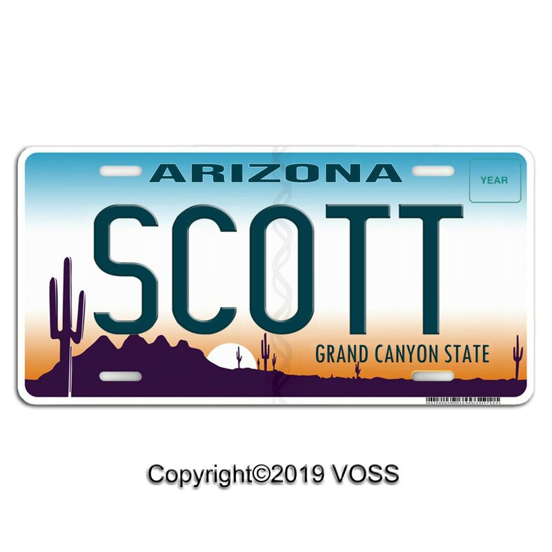 Arizona Personalized Name Custom Aluminum Vanity Car License Plate ...