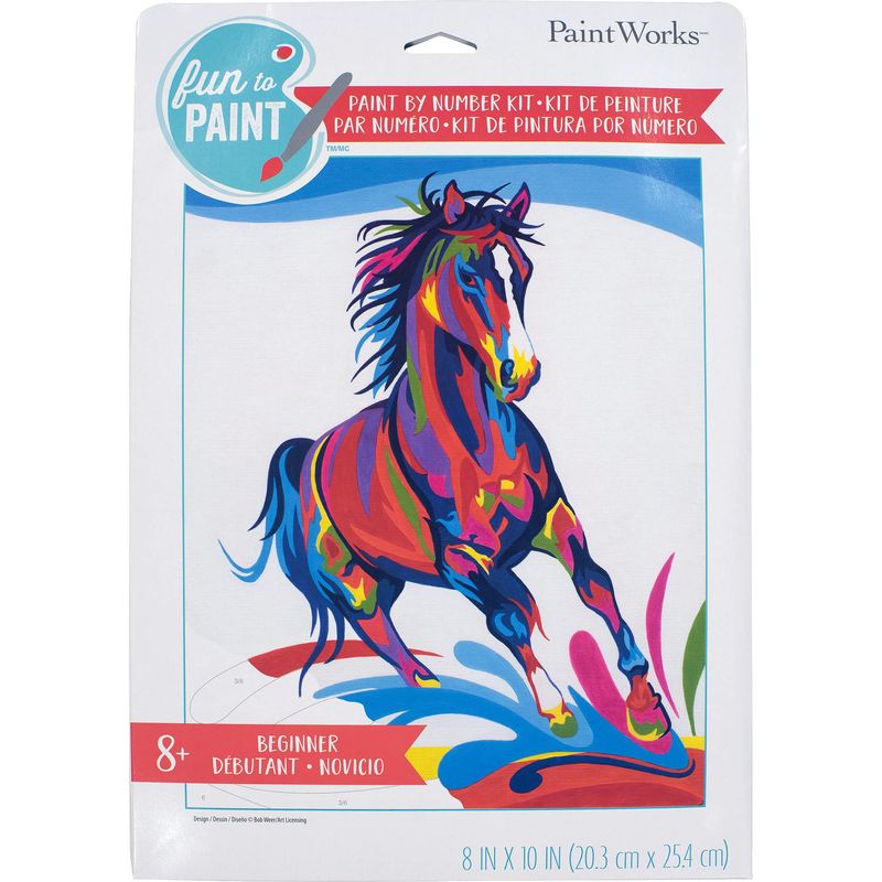 Dimensions PaintWorks Colorful Horse Paint by Number Kit for Kids and ...