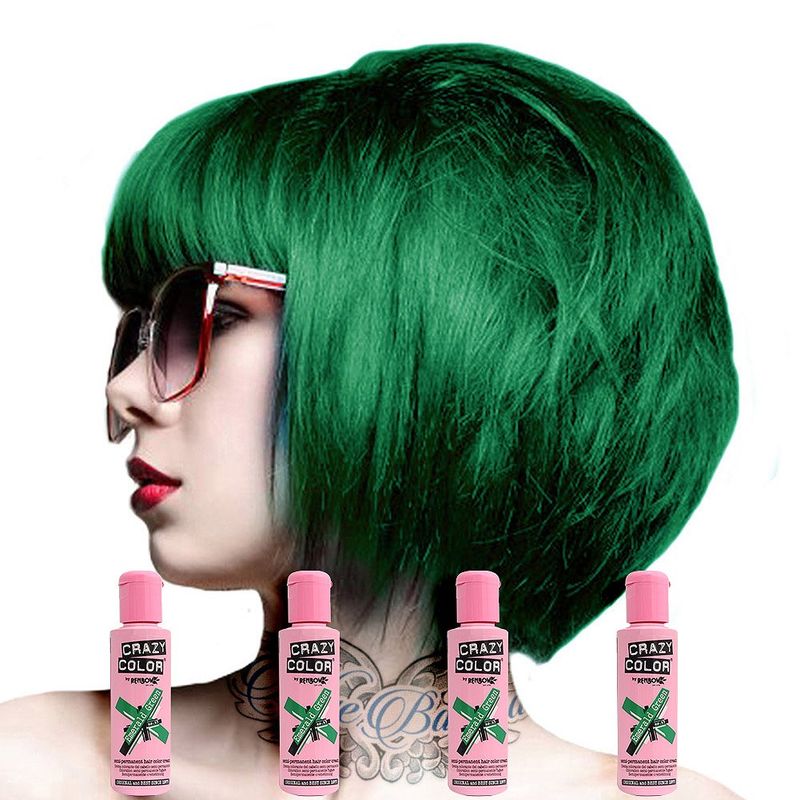 Crazy Colour Semi Permanent Hair Dye By Renbow Emerald Green No.53 ...