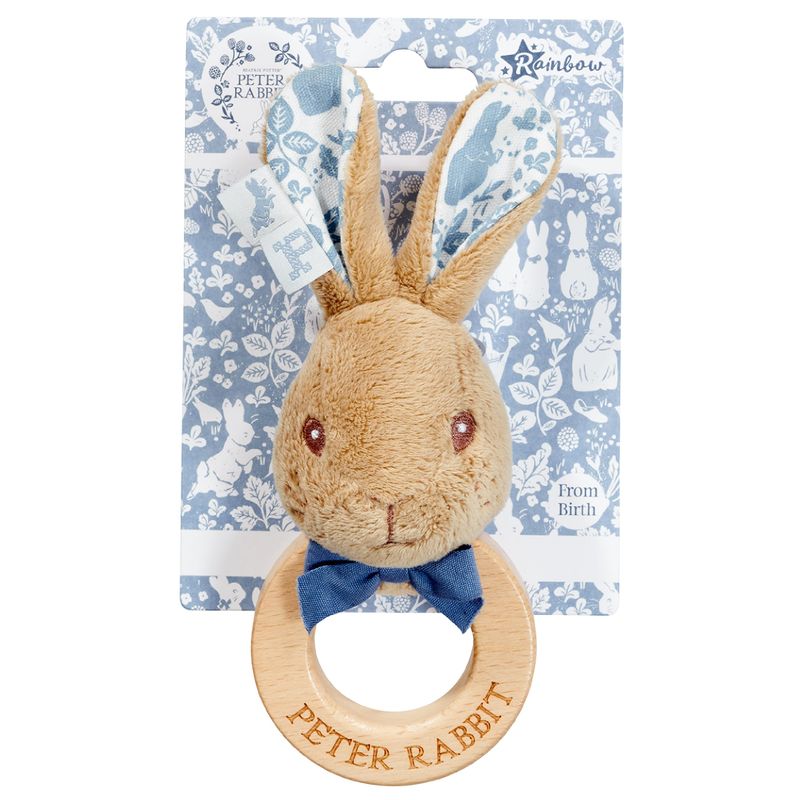 Rainbow Designs Peter Rabbit Wooden Ring Rattle - Multi-Texture Beatrix ...