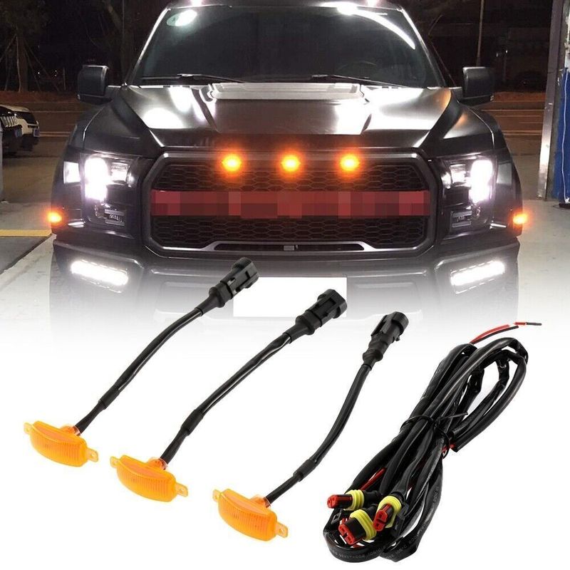 Raptor Style LED Front Grille Marker Lights Offroad Trucks SUV UTV For ...