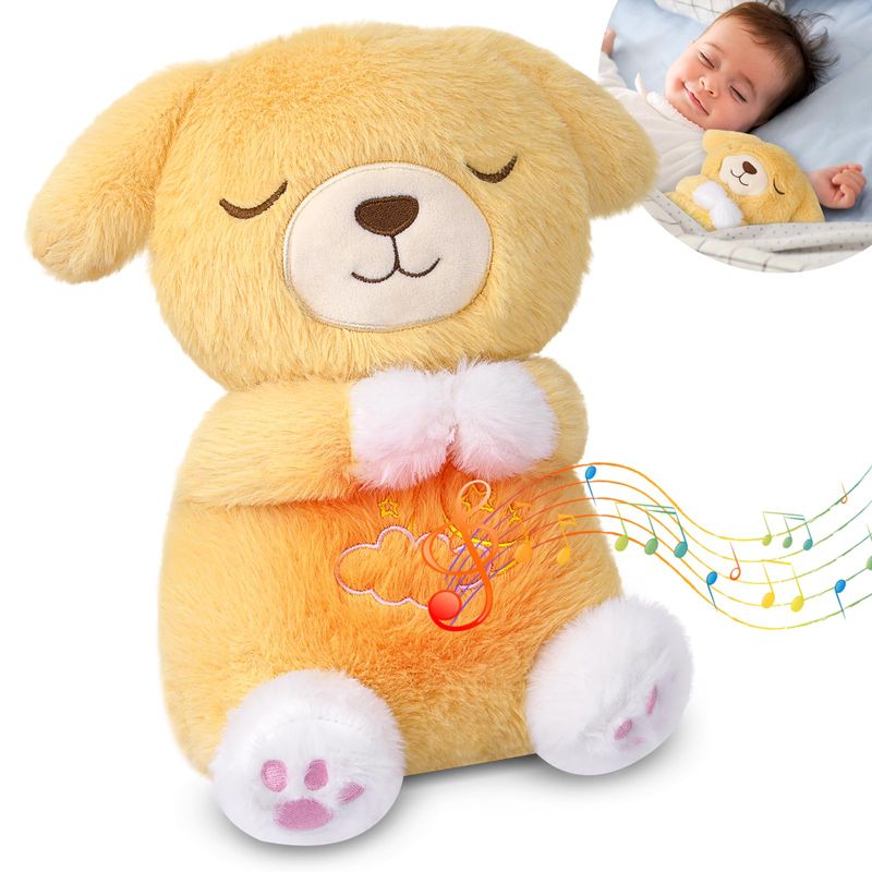 KOPHINYE Breathing Stuffed Animal, Dog Plush Soothe Snuggle Dog Stuffed ...