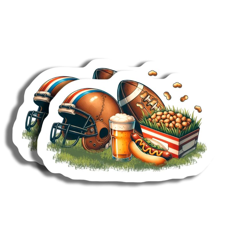 2-Pack Football Helmets Stickers - Hotdog and Beer - Sport Game Day ...