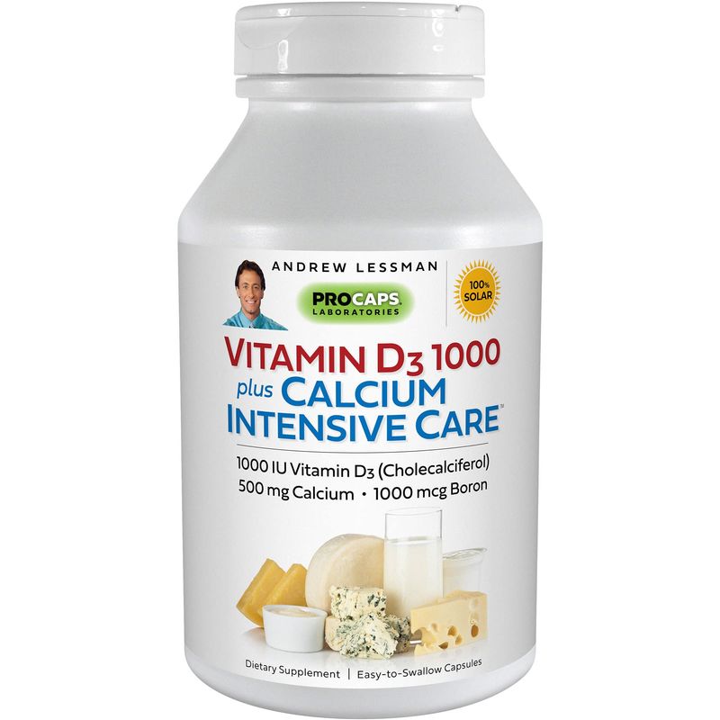 ANDREW LESSMAN Vitamin D3 1000 Plus Calcium Intensive Care 720 Capsules ...