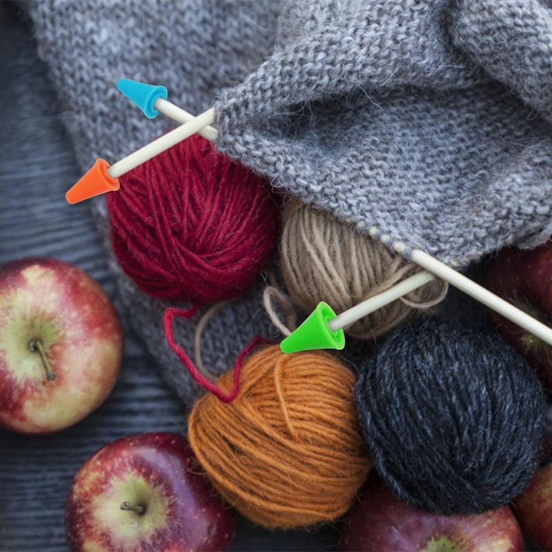 20 Pcs Colorful Knitting Needle Point Protectors, Cute Needle Tip ...