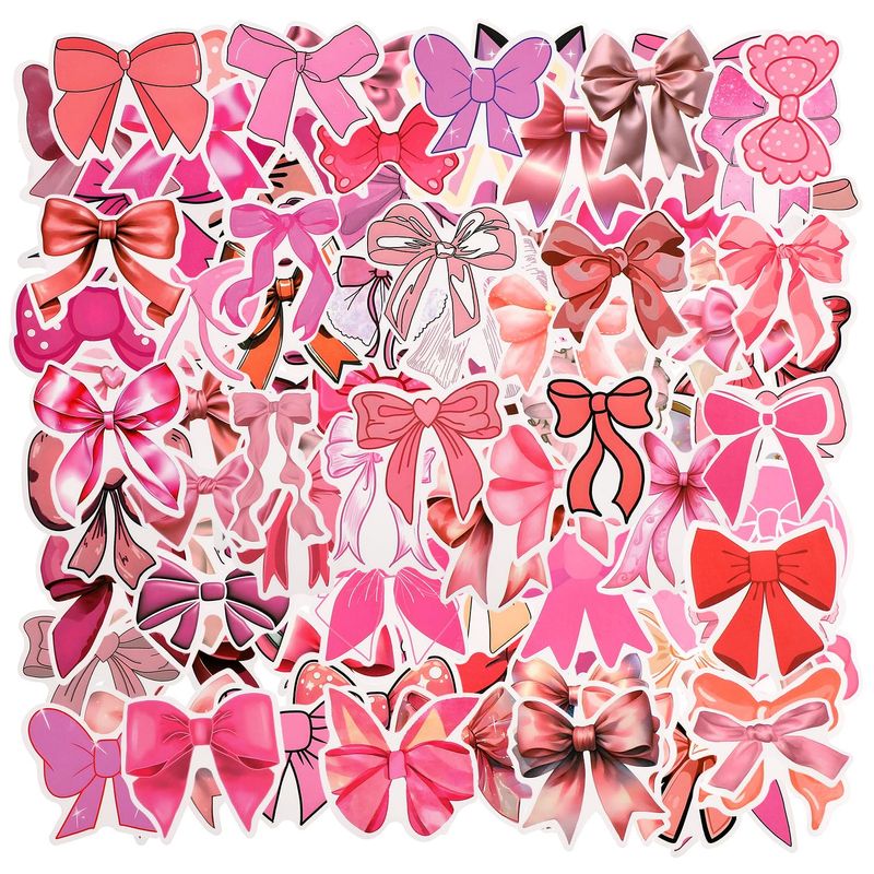 110pcs Coquette Bows Stickers, Pink Cute Bow Decal Sticker Self ...