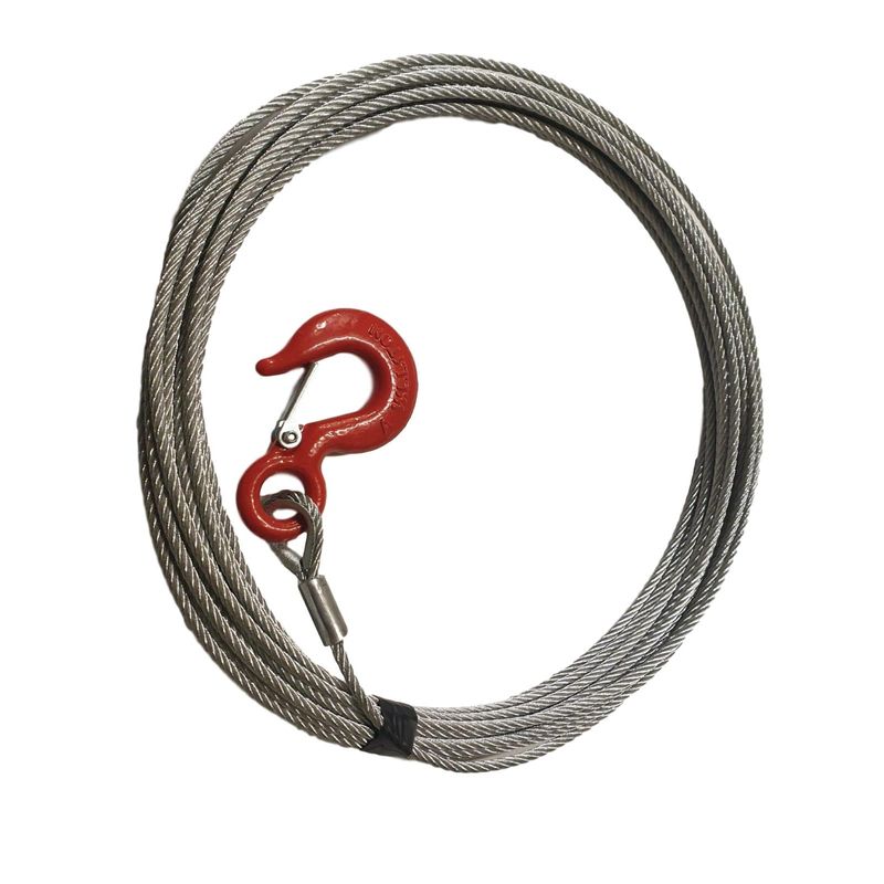 6mm Wire Rope Hand Winch Cable 15mtrs With 0.75T Eye Hook - Boat ...