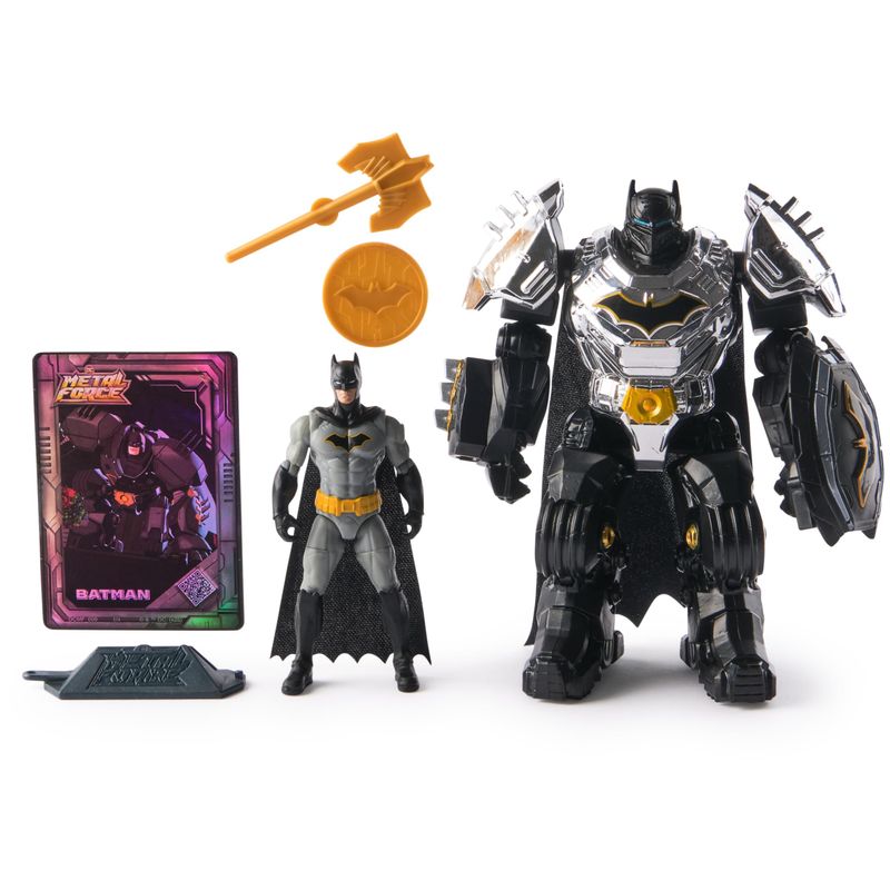 DC Comics, Metal Force Batman Action Figure, 6-Inch with 4-Inch Mini ...