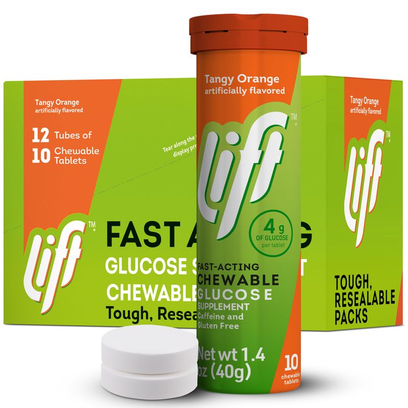 Lift Glucose | Fast-Acting Glucose Chewable Energy Tablets | Orange ...