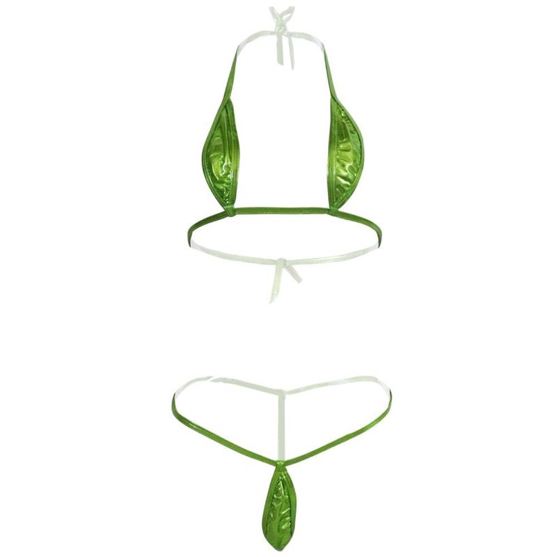 Black Omen bs201-f-7010-ye-gr Micro Bikini, Glossy Cosplay, Extremely Small, Sexy, Extreme Etch ...