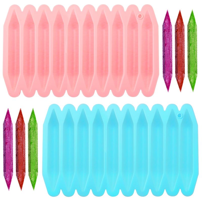 2Pcs Crayon Molds Reusable Crayon Molds Silicone Oven Safe 10 Cavity ...