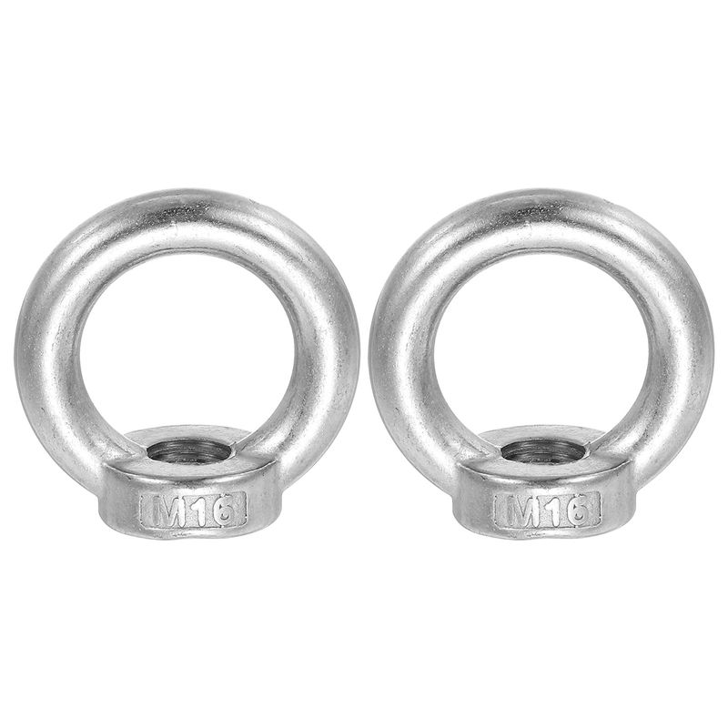 MECCANIXITY 2 Pcs M16 Lifting Eye Nut Stainless Steel Ring Shape Female ...