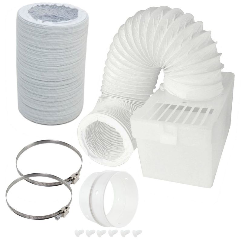 SPARES2GO Universal Tumble Dryer Condenser Vent Box & Extra Long Hose ...