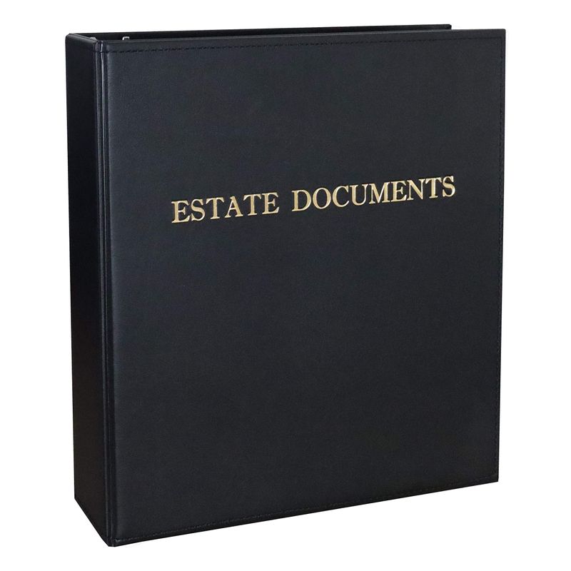 Estate Planning Portfolio - Deluxe 1.5" Faux Leather D-Ring Binder with ...