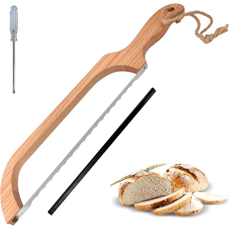 ROYOROYI Bread Slicer for Homemade Bread,16" Wooden Sourdough Bread ...