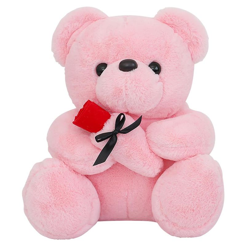 Wgxzyq 12 inch Teddy Bear Stuffed Animal with Rose, Soft Cuddly Stuffed ...