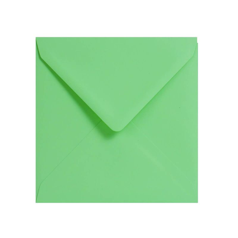100 Pale Green Square Envelopes - 155mm x 155mm - Diamond V-Flap Gummed ...